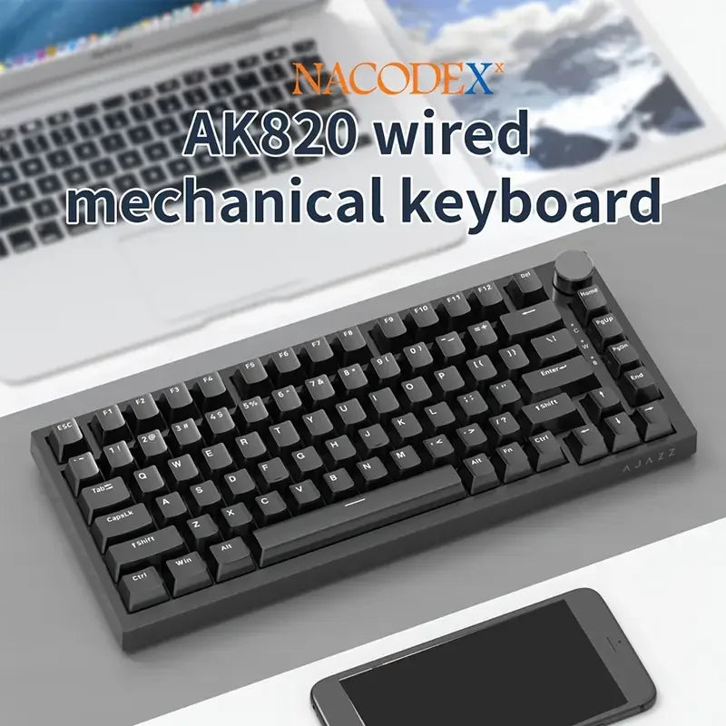 AJAZZ Wired Mechanical Keyboard with Volume Knob – Issa Tech